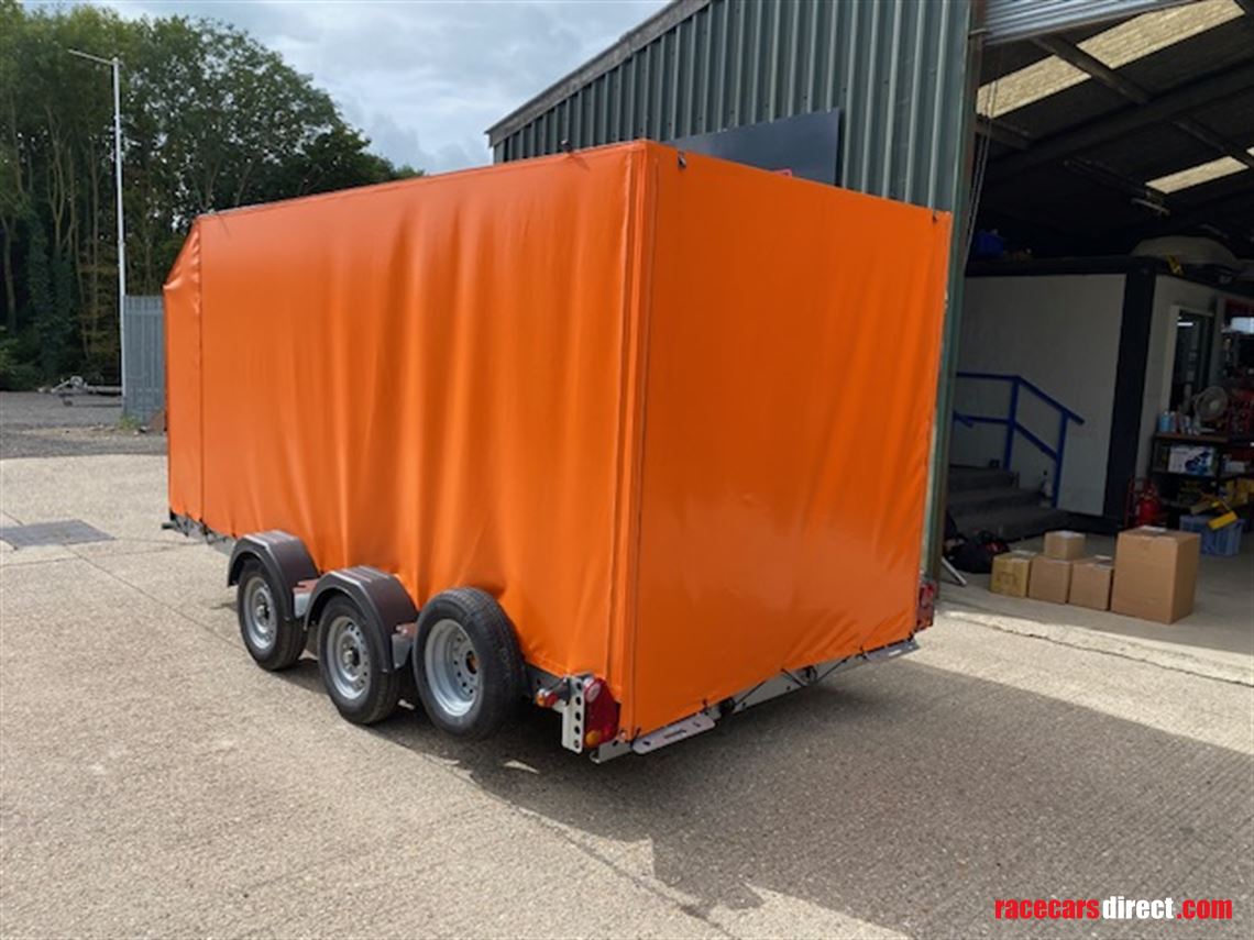 Racecarsdirect.com - Nearly New 14ft PRG Sport Covered Car Trailer - 2600KG